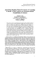 Joint book reading makes for success in learning to read | Scholarly ...