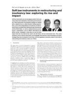 Soft law instruments in restructuring and insolvency law: exploring its ...